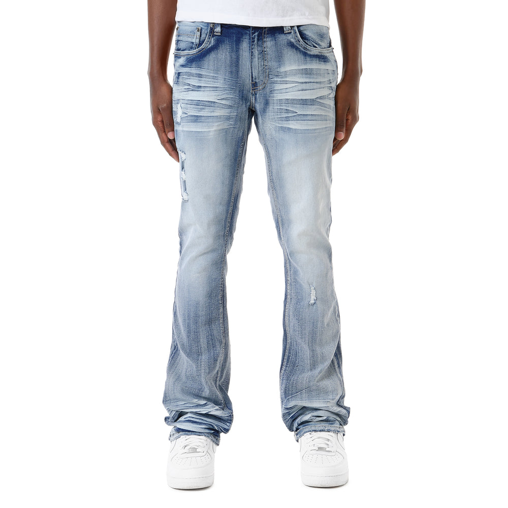 LIGHT SAND BLUE STACKED JEANS