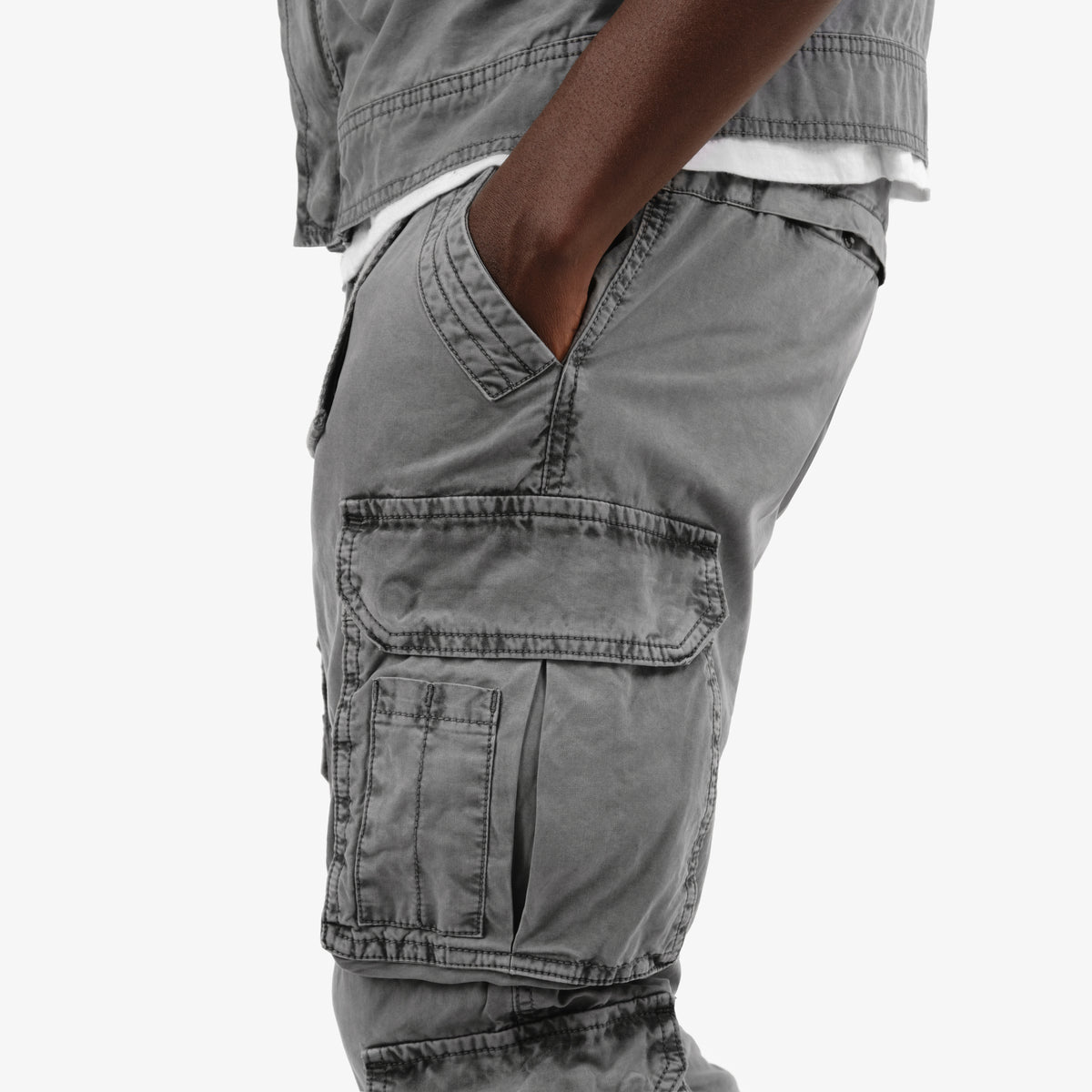 GRAY CARGOS W/ BELT