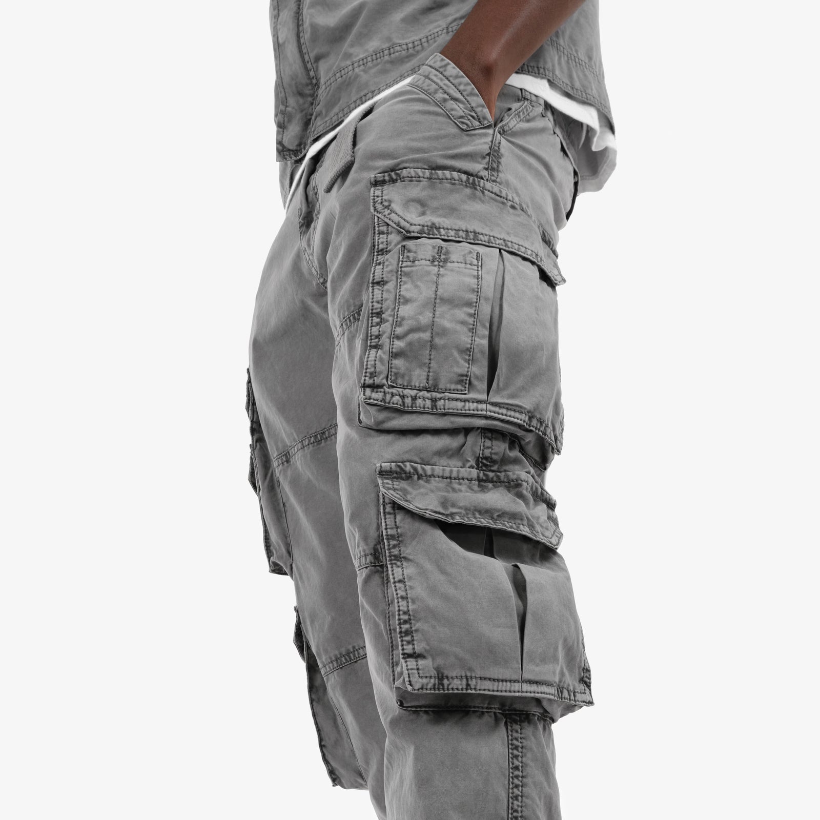GRAY CARGOS W/ BELT