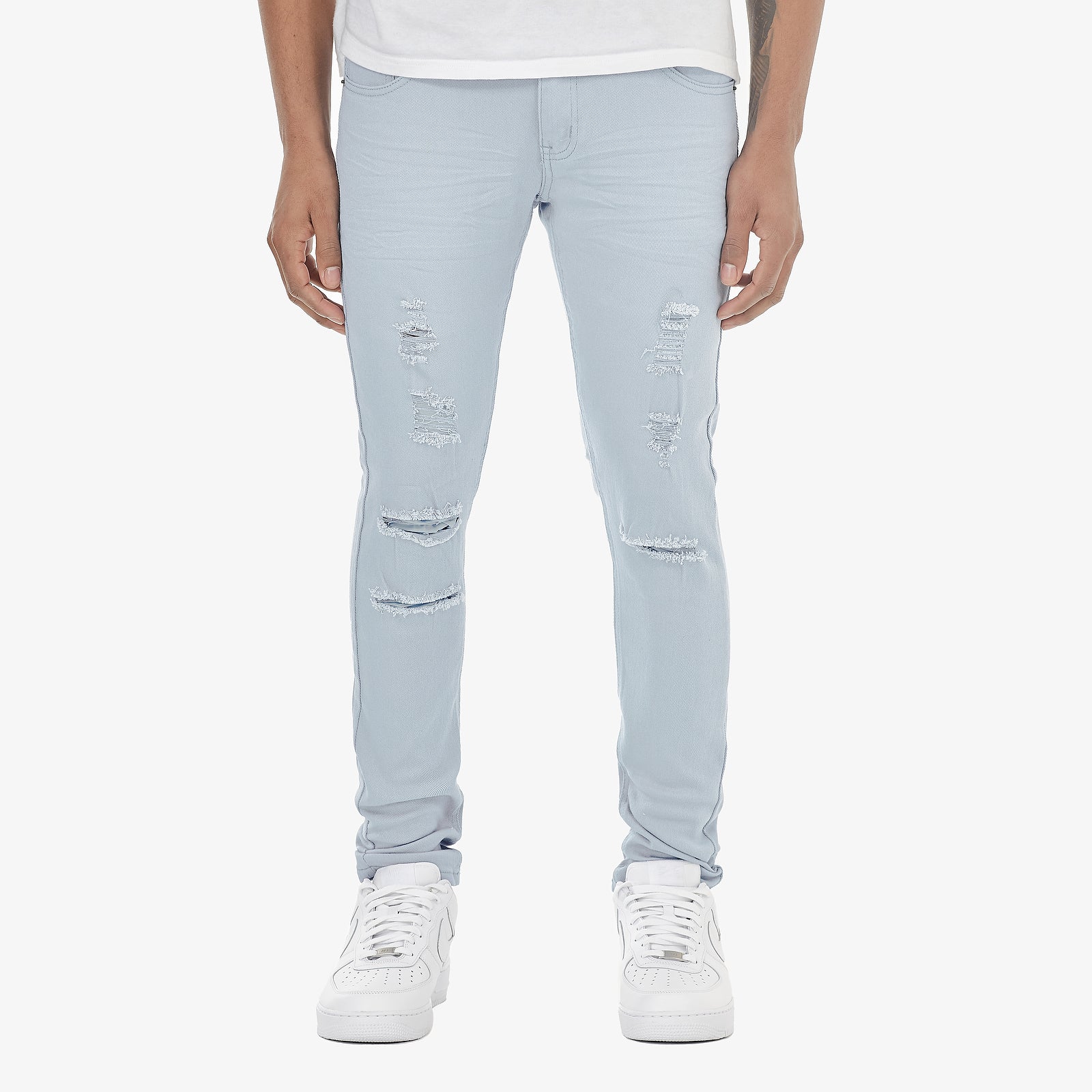 LIGHT BLUE PANTS WITH RIPS